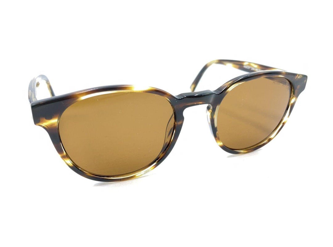 Warby Parker Percey 256 Striped Brown Round Sunglasses Brown Lens 48-20 ...