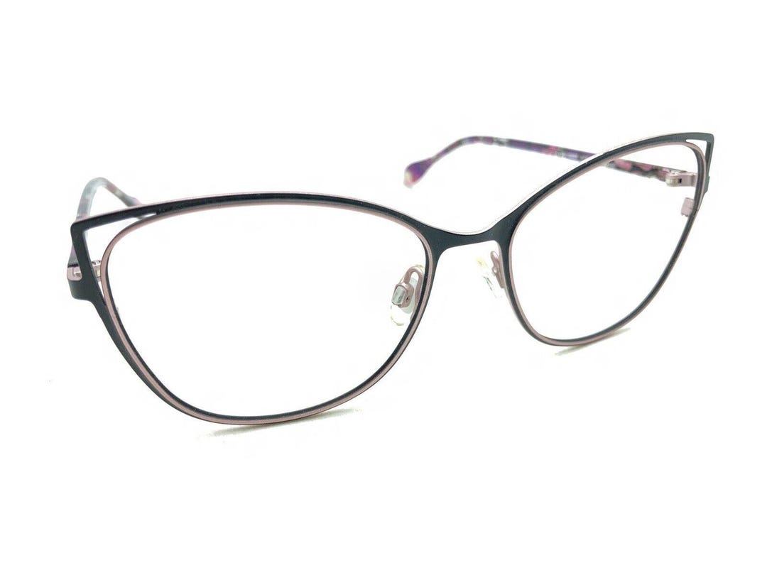 Fysh 3637 M100 Matte Black Pink Cat Eyeglasses Frames 53-16 140 ...
