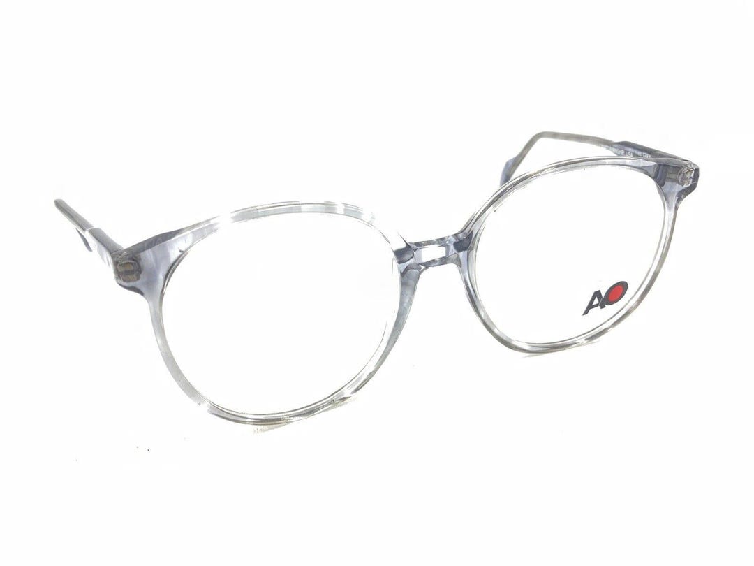 American Optical AO NOS Vintage 1160 Grey Round Eyeglasses Frames 57-19 ...
