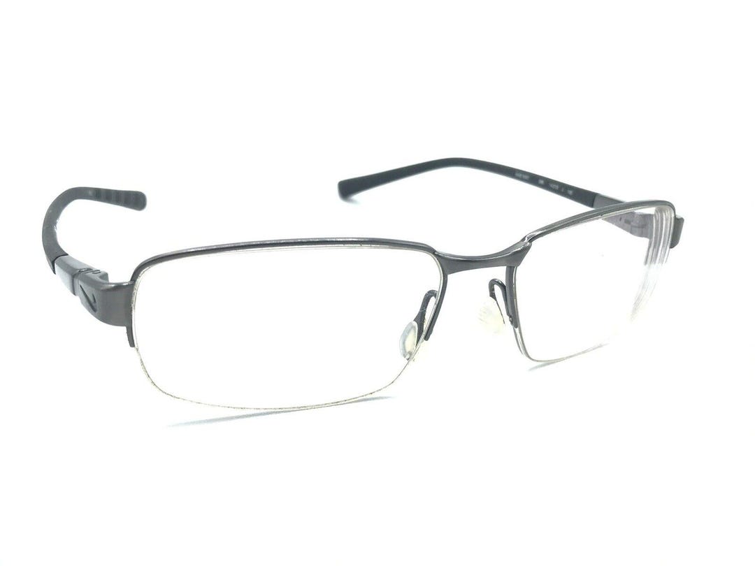 Nike 6051 066 Black Titanium Half Rim Eyeglasses Frames 54-15 145 ...