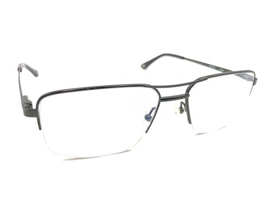 Bulova Sitka Forest Black Metal Half Rim Eyeglasses F… - Gem