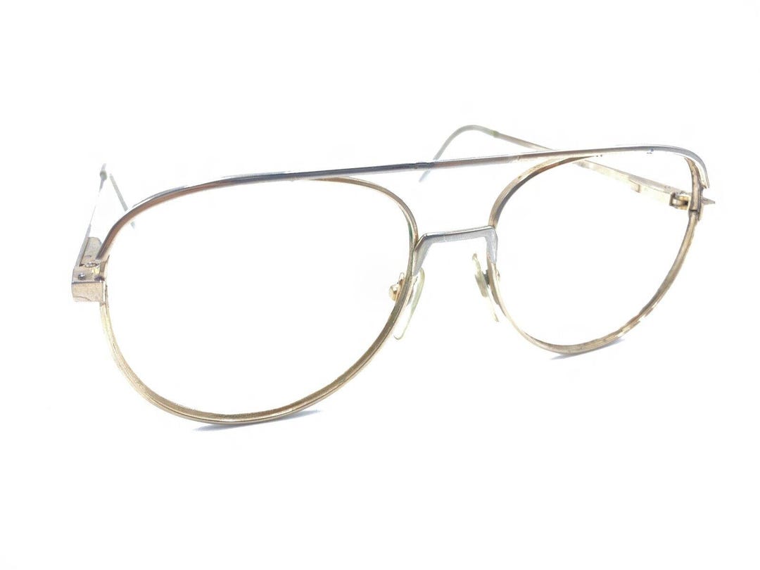 American Optical AO Vintage Z87 EX530 Gold Aviator Eyeglasses Frames 58 ...