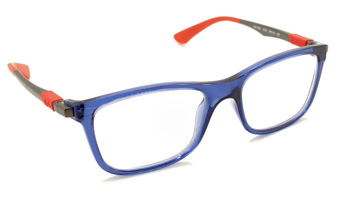 Ray Ban RB 1549 3734 Blue Gray Red Rectangle Eyeglasses Frames 48-16 ...