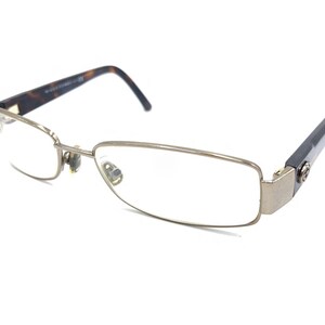 Gucci Gold Brown Tortoise Rectangle Eyeglasses Frames 53-17 135 Italy ...
