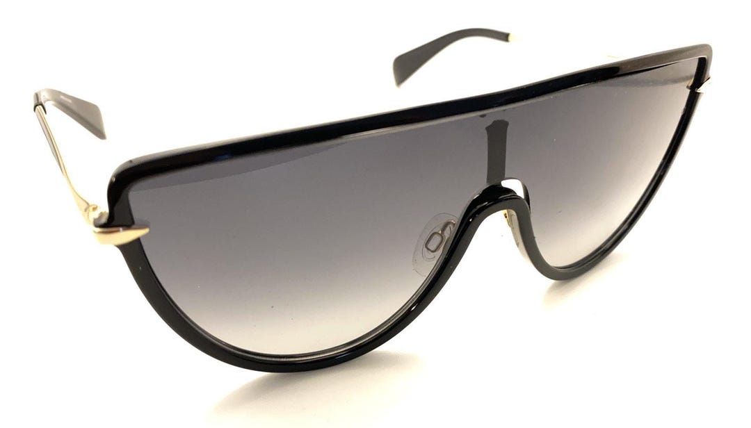 Rag & Bone RNB 1008/S 2M2 90 Black Silver Shield Sunglasses Frames 140 ...