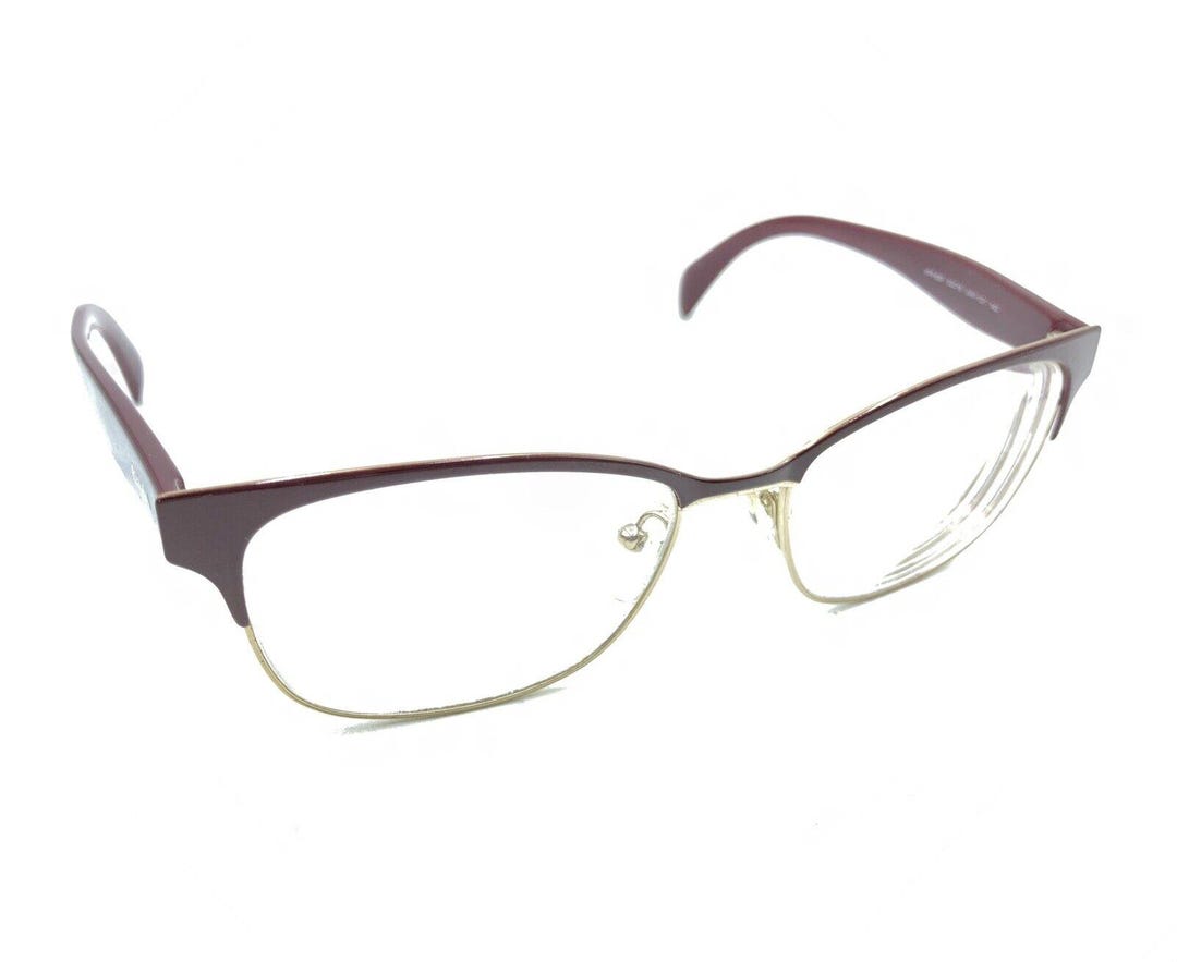 Prada VPR 65R UAN-1O1 Burgundy Red Gold Square Eyeglasses Frames 53-16 ...