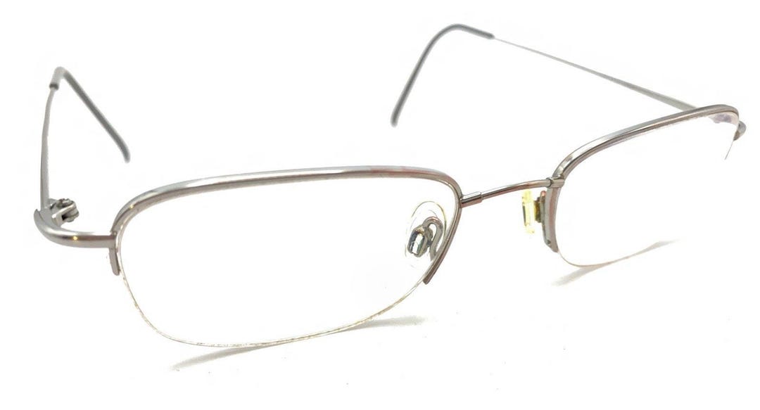 Marchon Flexon 607 Light Gunmetal Gray Half Rim Eyeglasses Frames 51-20 ...