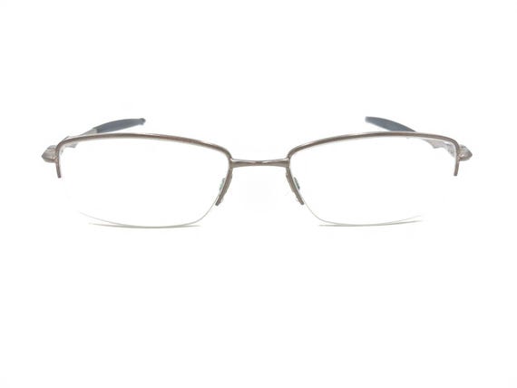 Oakley Sculpt Brushed Chrome Gray Half Rim Eyeglasses… - Gem
