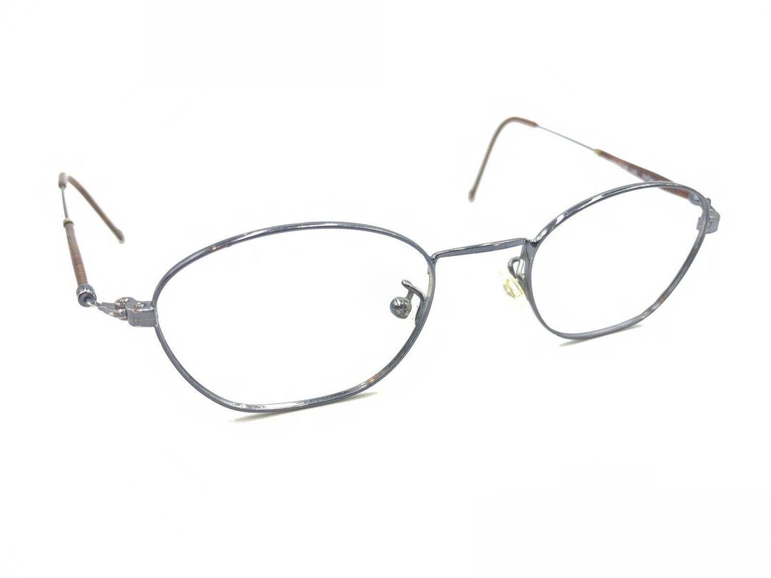Alexander Julian Colours 144 Indigo Brown Oval Metal Eyeglasses Frames ...