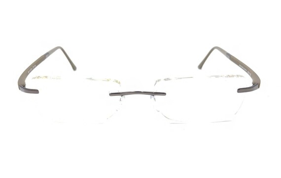 Silhouette 7633 40 6051 Purple Green Rimless Eyeglass… - Gem