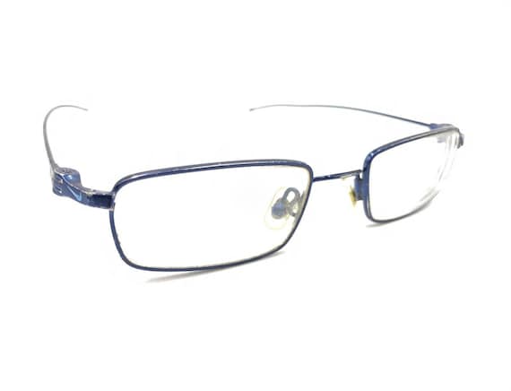 Nike Blue Metal Rectangle Eyeglasses Frames Designer … - Gem