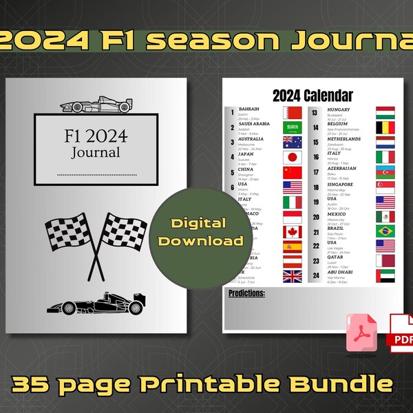 Formula 1 2024 Race Season Journal - Etsy