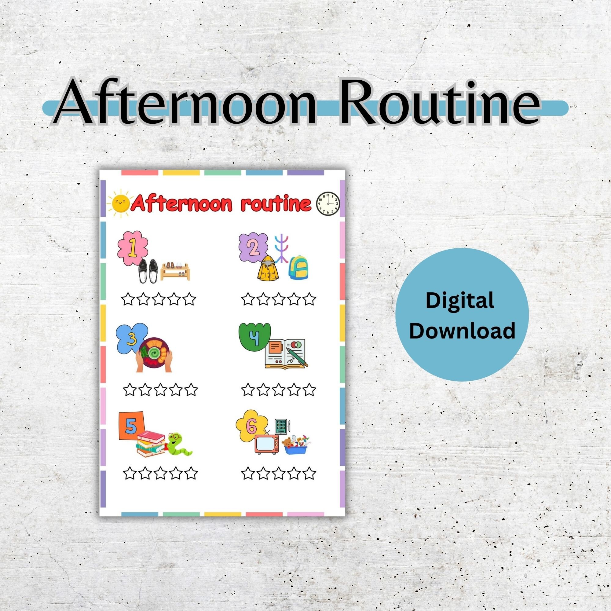 Afternoon Routine Checklist Printable Childrens Visual Checklist SEN ...