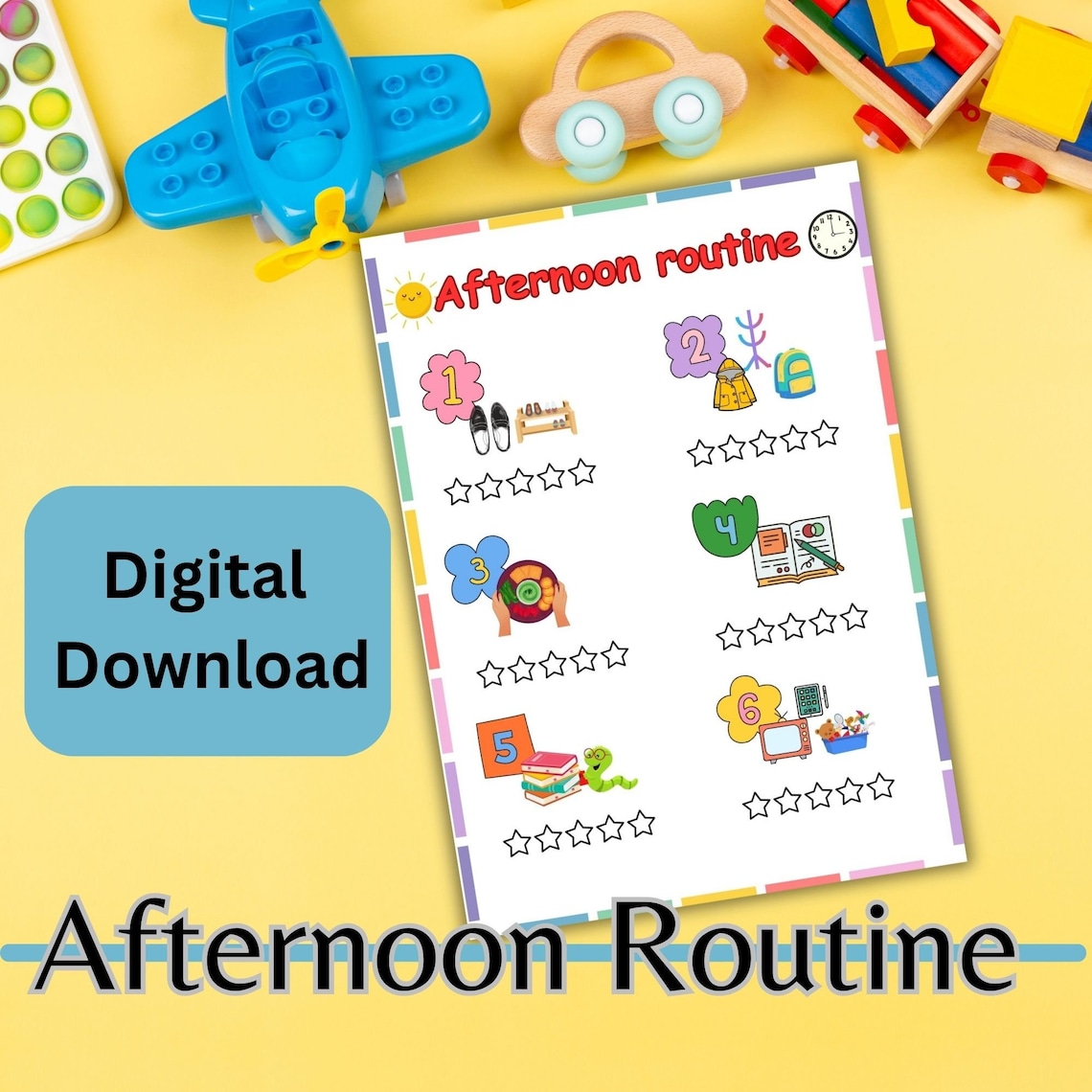 Afternoon Routine Checklist Printable Childrens Visual Checklist SEN ...