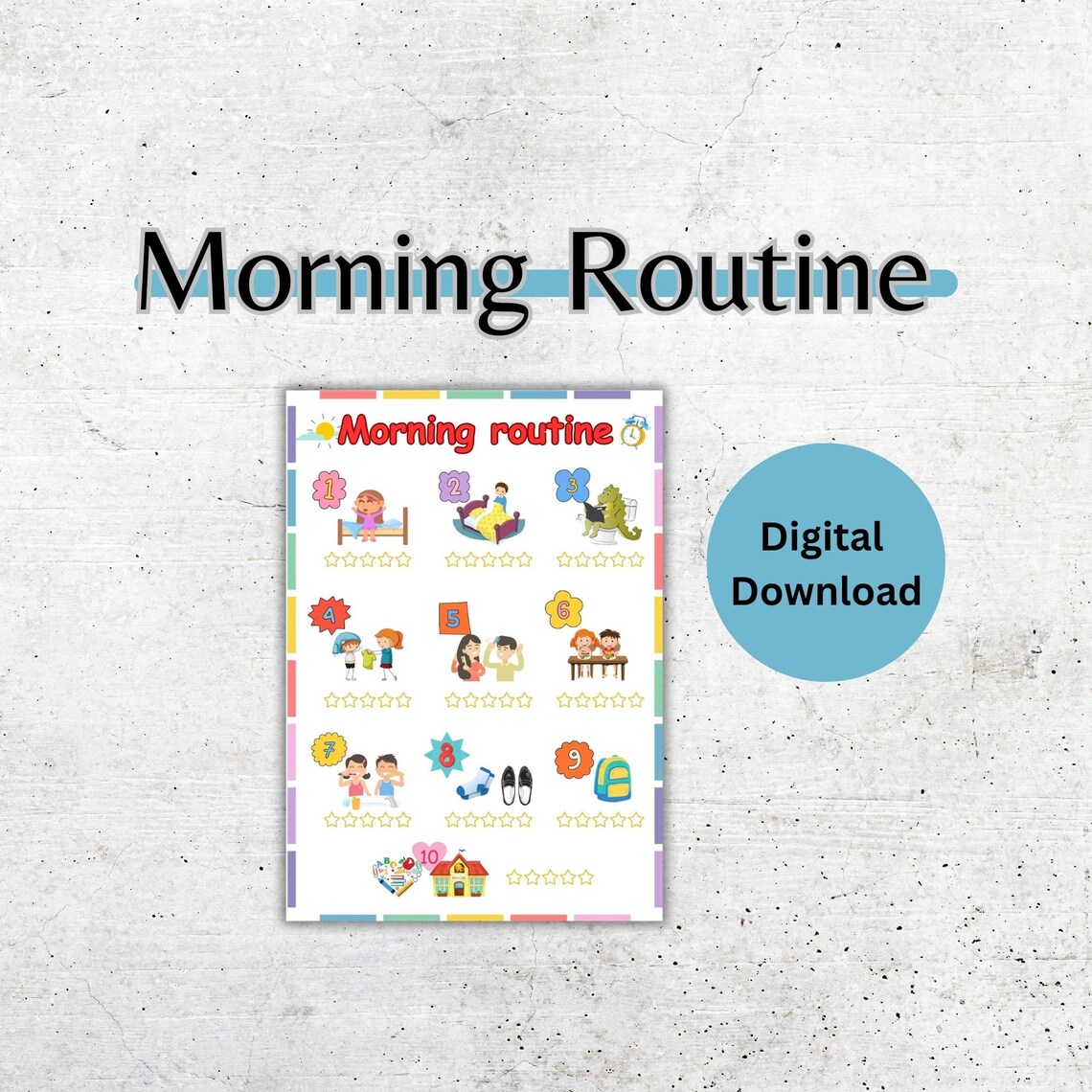 Morning Routine Checklist Printable Kids Daily Routine SEN Special ...