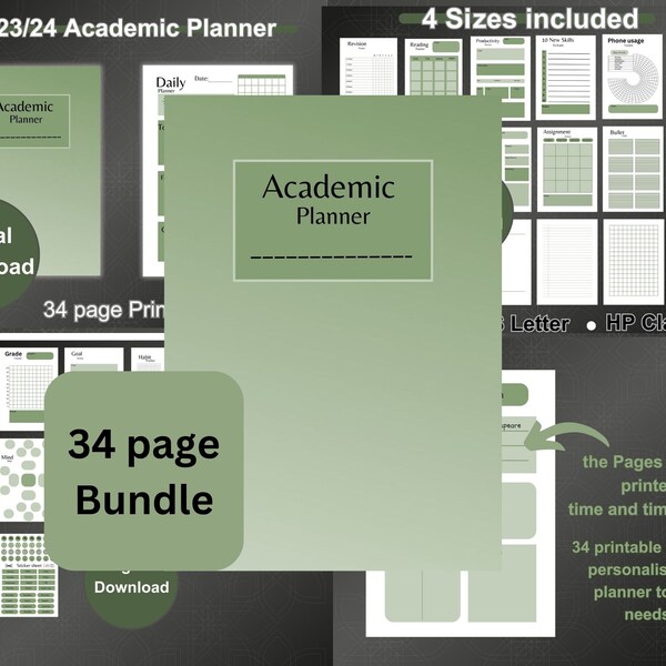 Uni Planner 2023 2024 Digital - Etsy