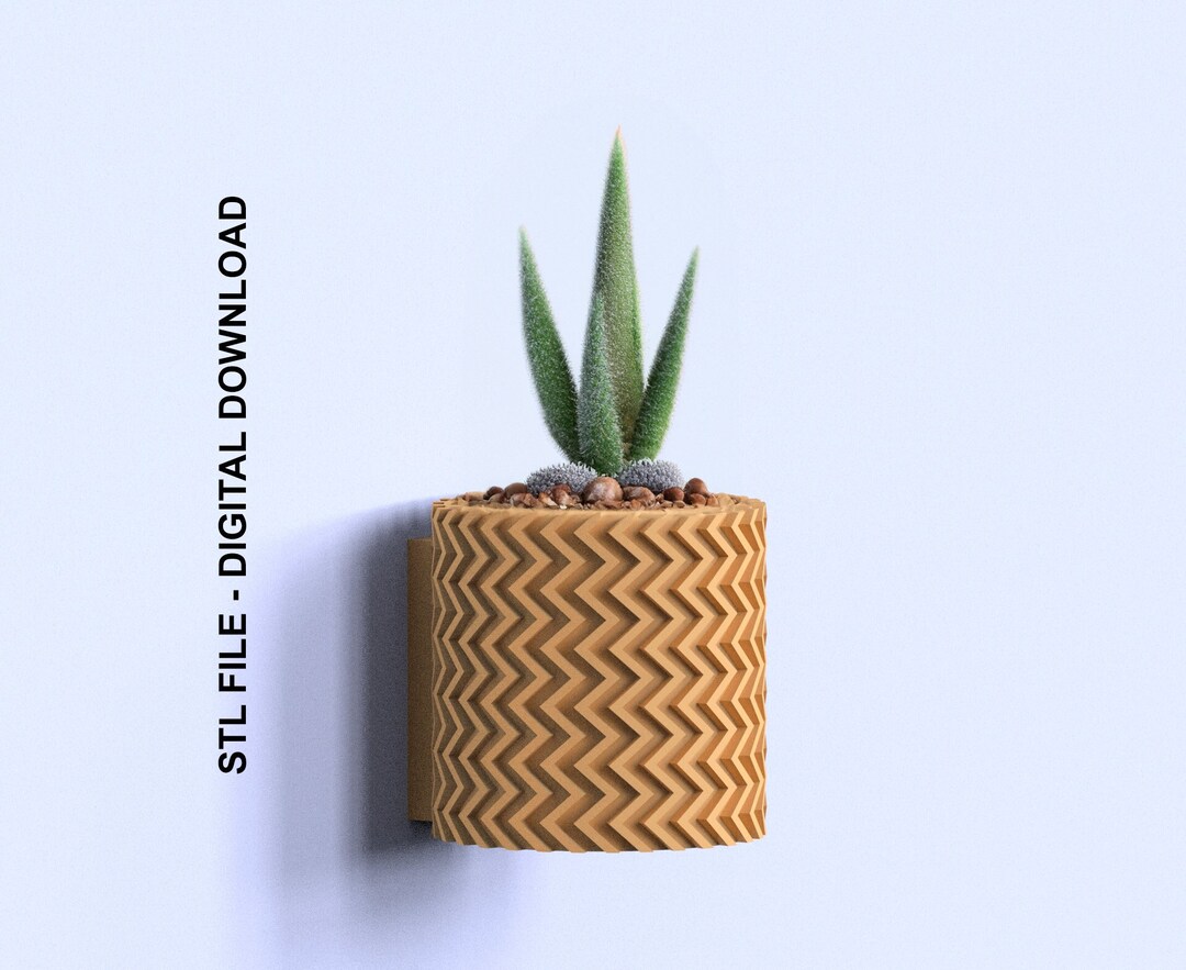 Wall Mounted Planter STL File for 3D Printing - Zigzag Design - Etsy