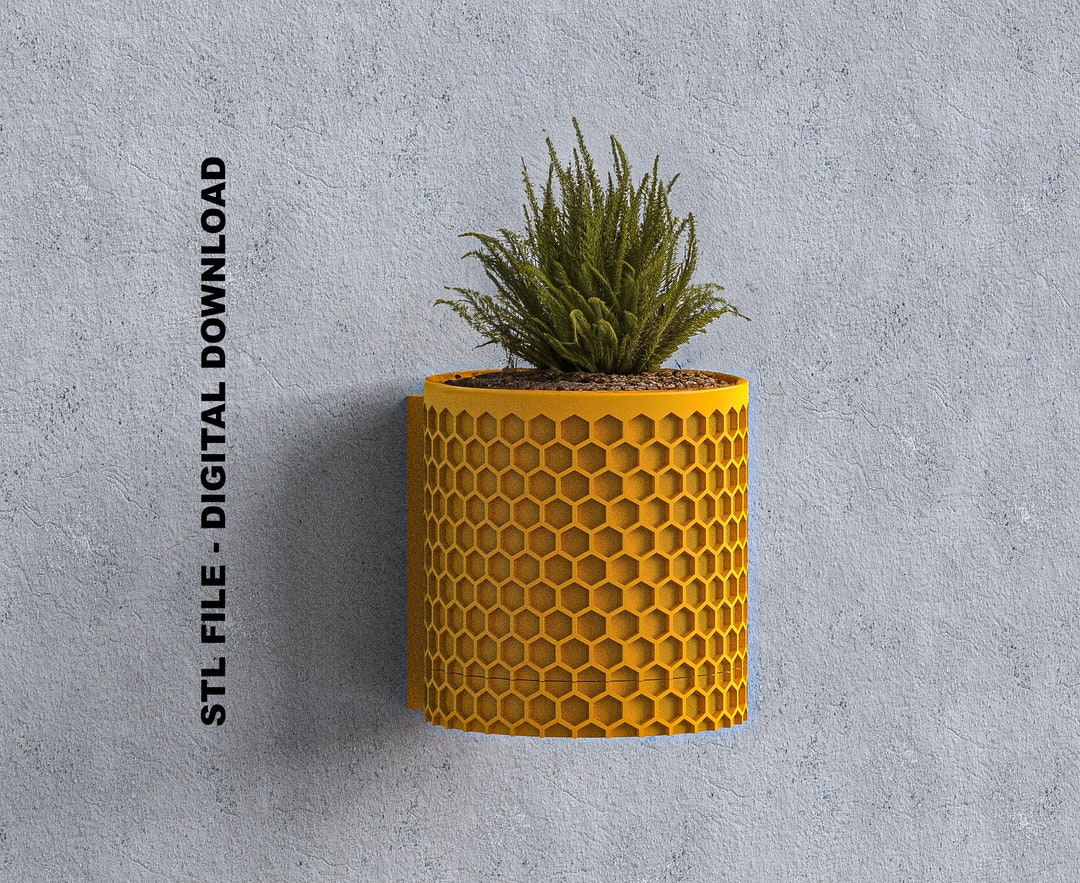 Wall Mounted Planter STL File for 3D Printing - Honeycomb Design - Etsy