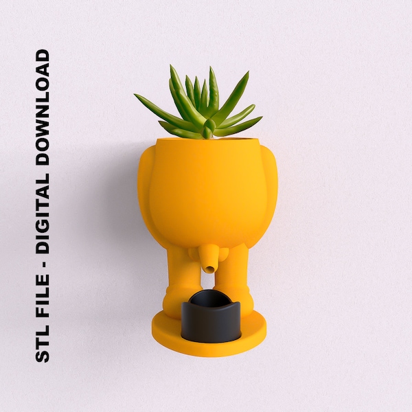 Wall Mounted Planter Stl File for 3d Printing Peeing - Etsy