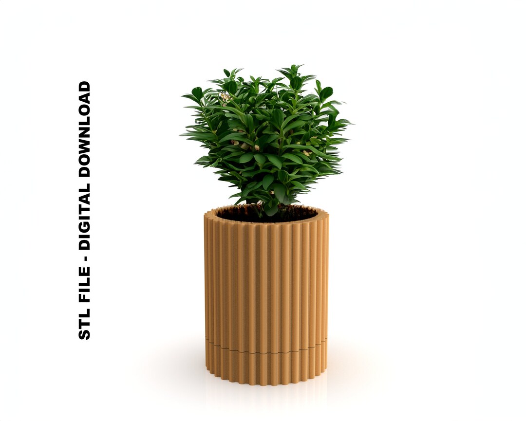 Planter Plant Pot With Drip Tray STL File for 3D Printing - Desk Shelf ...