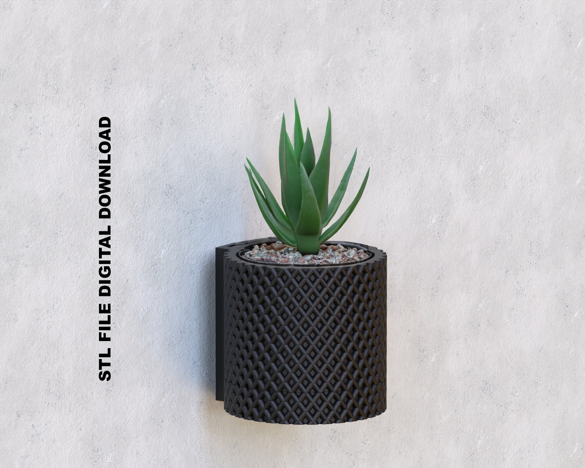 Wall Mounted Planter STL File for 3D Printing - Intersection Design - Etsy