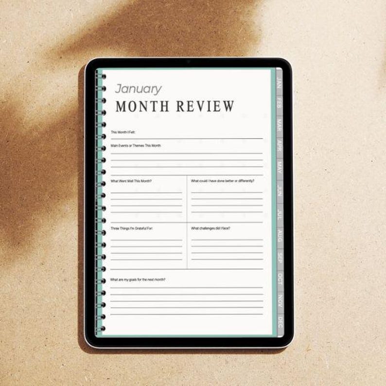 Digital Monthly Planner - Downloadable File With Stickers - Etsy