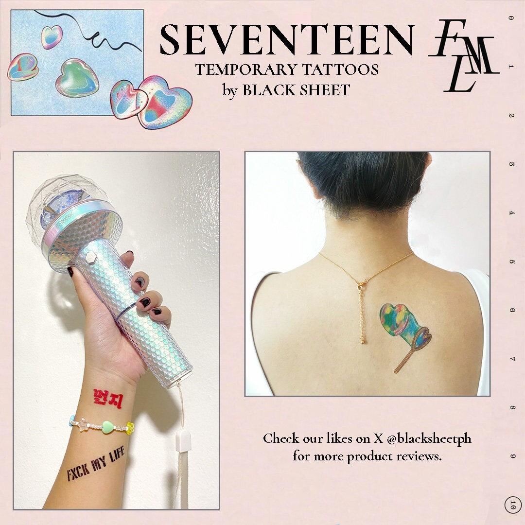 SEVENTEEN FML Temporary Tattoos Set SVT Kpop Stickers Decals - Etsy