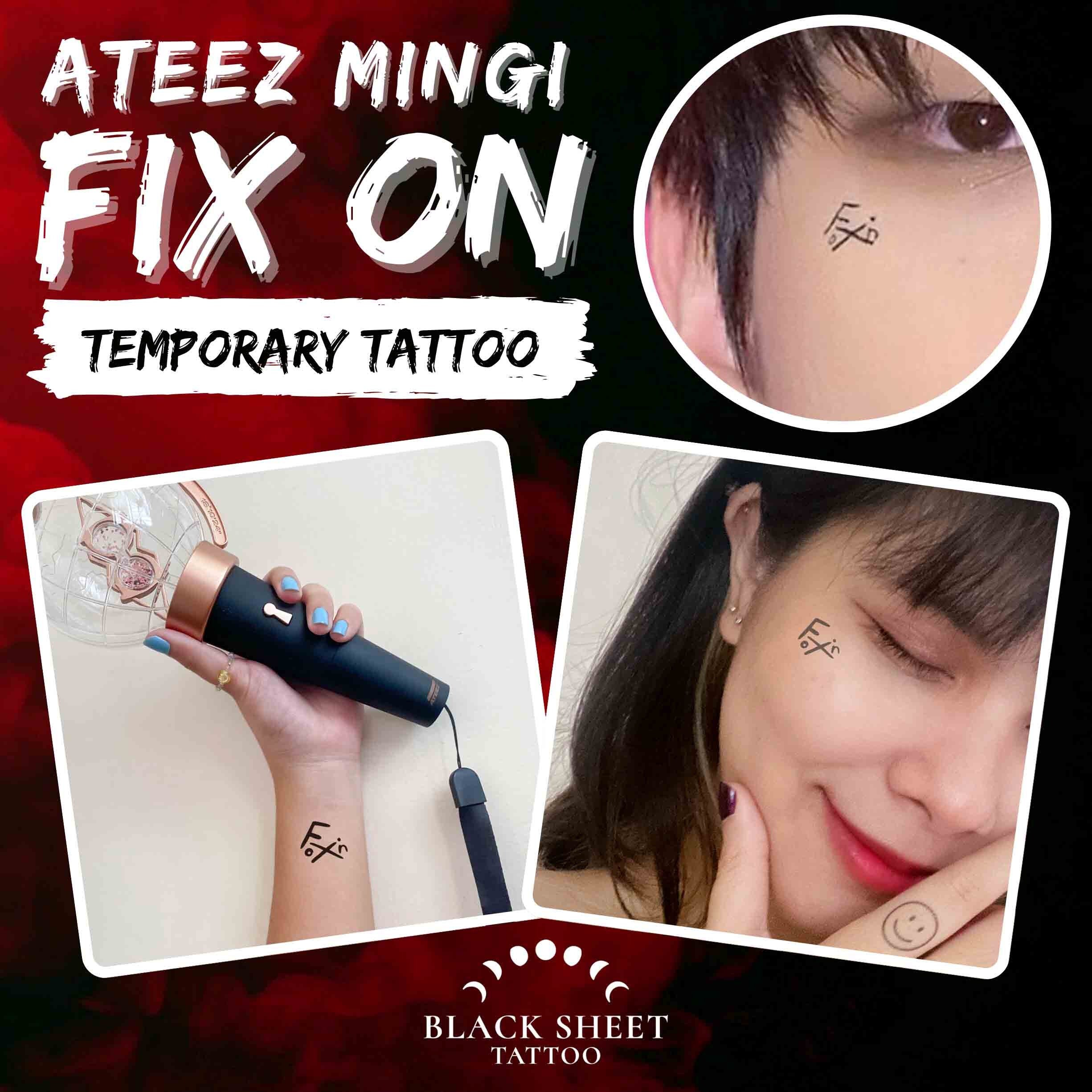 ATEEZ MINGI Fix on Temporary Tattoo ATZ Kpop Inspired Stickers Decals ...