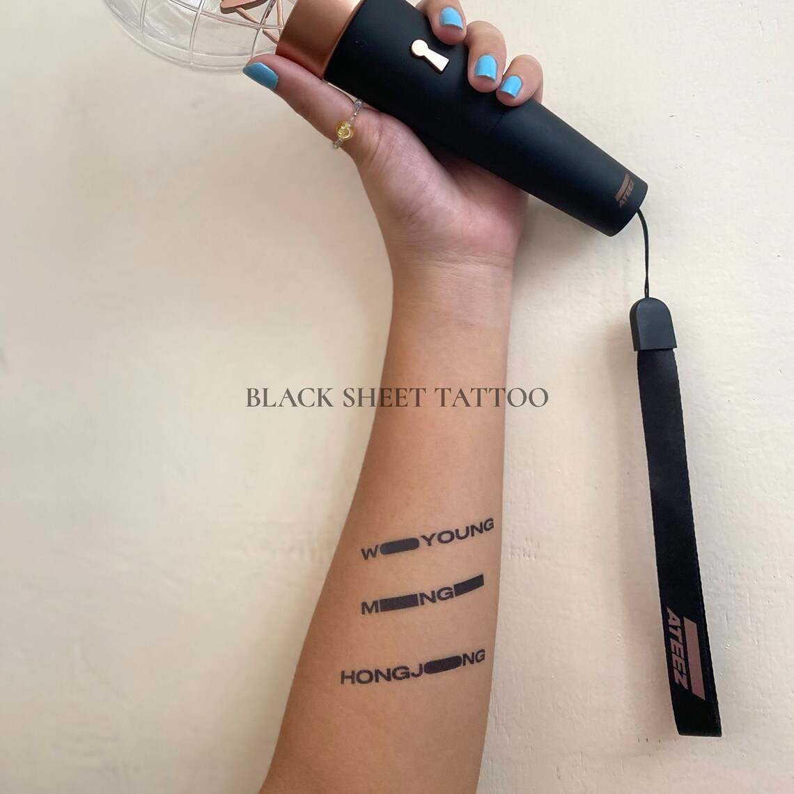 ATEEZ Member Names Temporary Tattoos Set, Kpop Inspired Stickers Decals ...