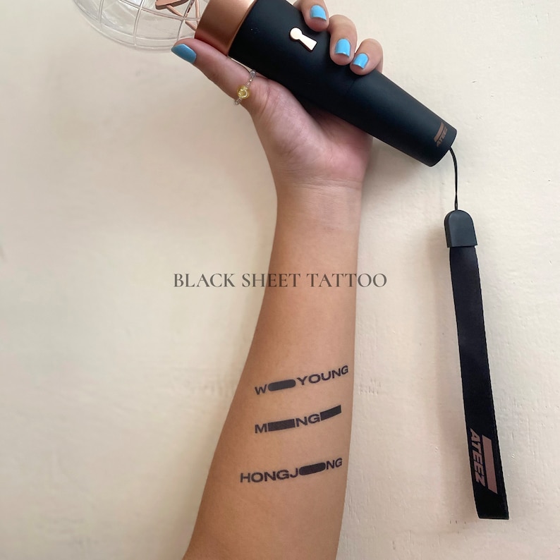 ATEEZ Member Names Temporary Tattoos Set, Kpop Inspired Stickers Decals ...