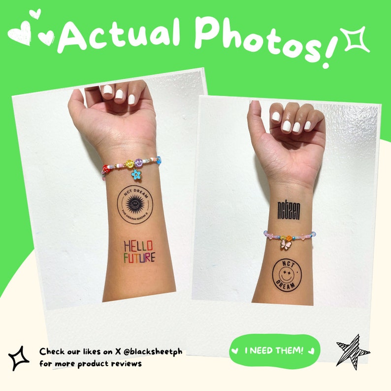 NCT Dream Temporary Tattoos Set - Assorted Kpop Stickers and Decals for ...