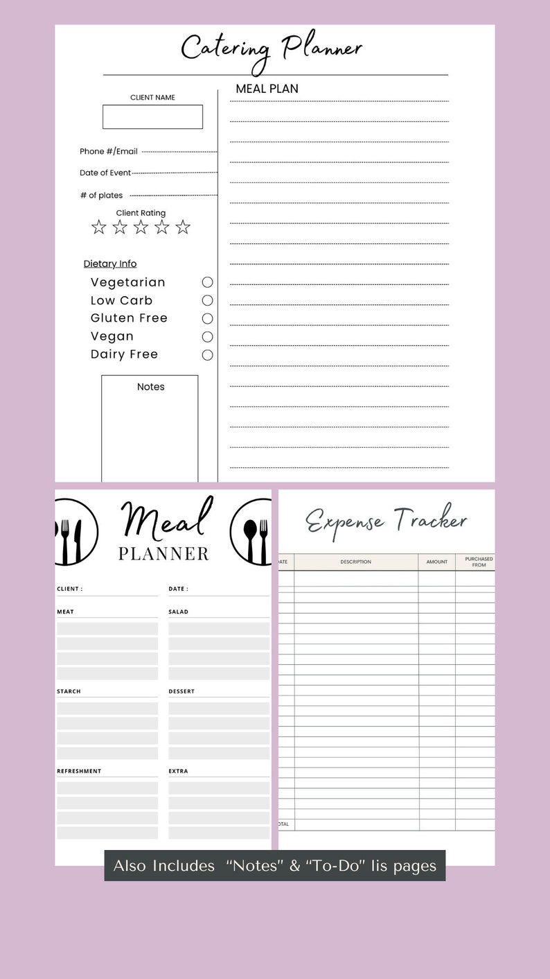 Catering Planner - Etsy