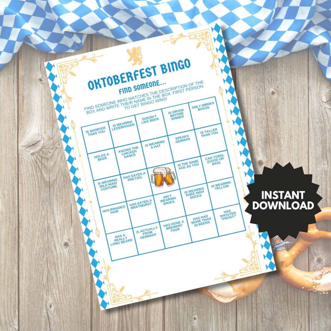 Oktoberfest Bingo, Oktoberfest Game, Oktoberfest Games, Octoberfest ...