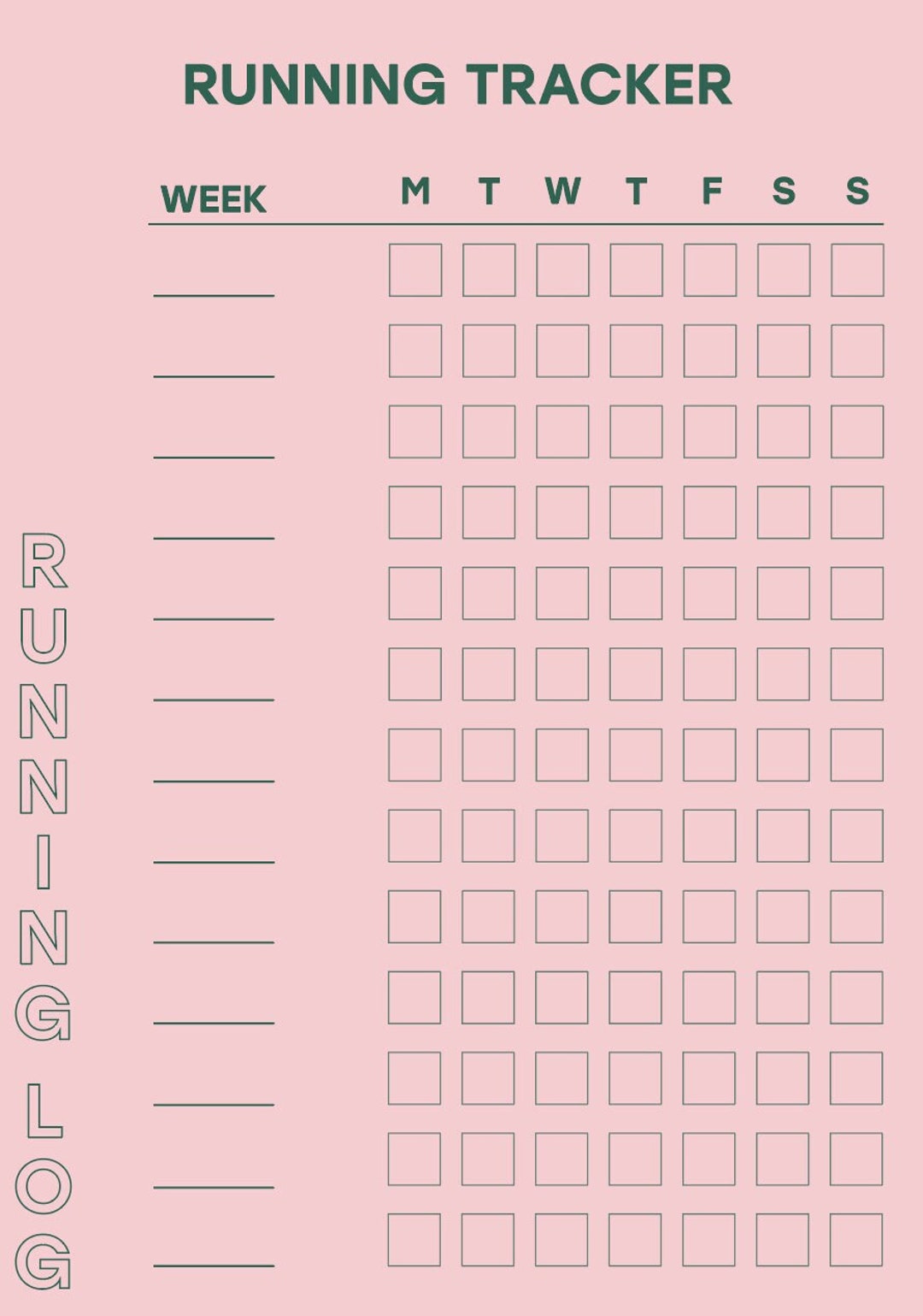 Printable Running Tracker Running Log & Weekly Tracker - Etsy