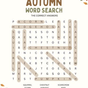 Autumn Word Search, Word Search Puzzle, Word Search Game, Classroom ...