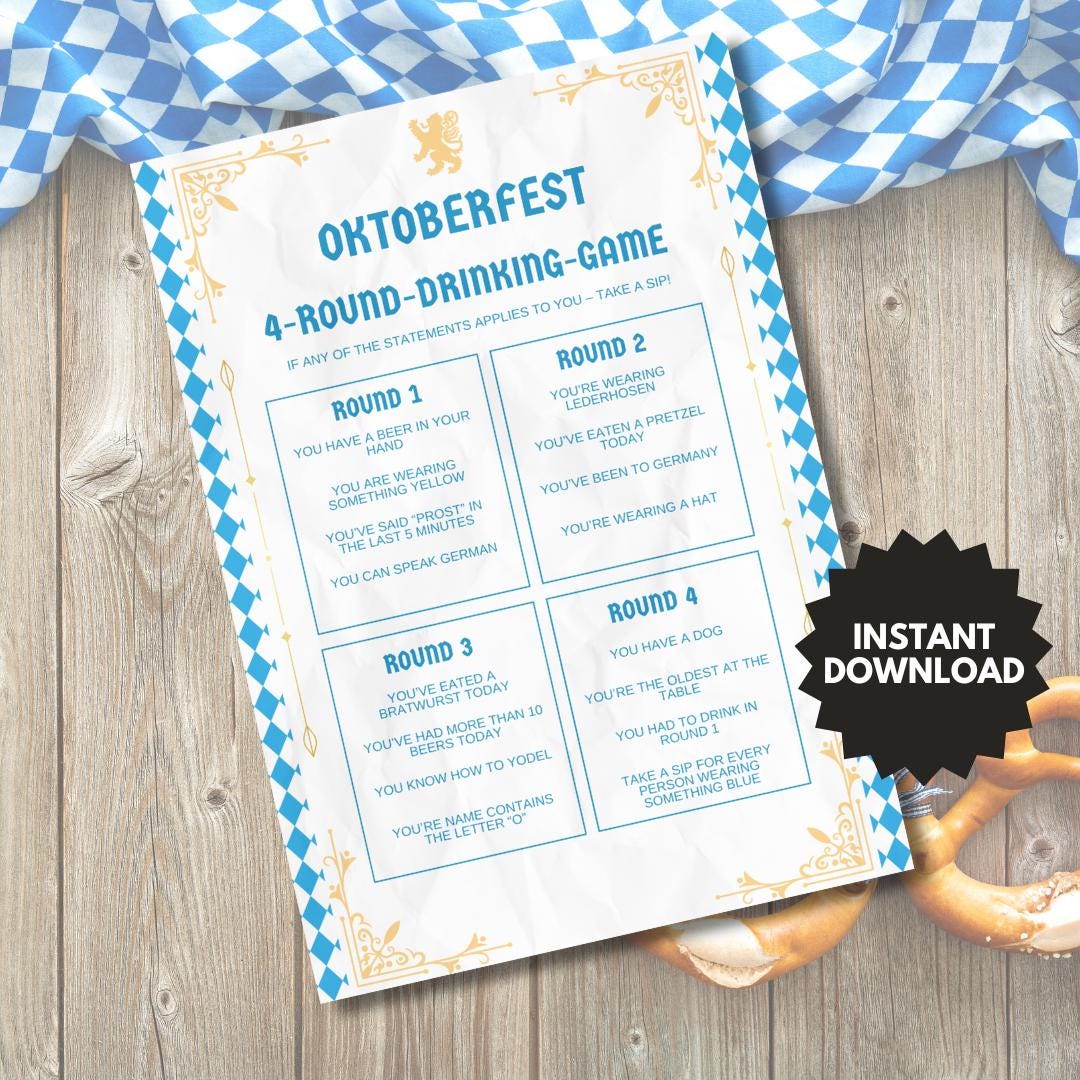 Oktoberfest Drinking Game, Oktoberfest Game, Oktoberfest Games ...