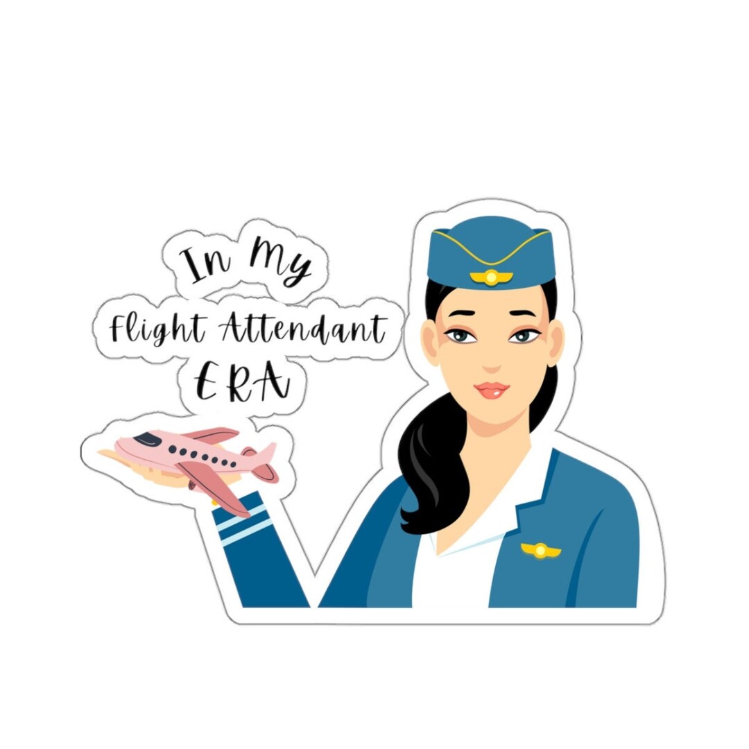 In My Flight Attendant Era Sticker, Cute Pink Plane Cabin Crew Gift ...