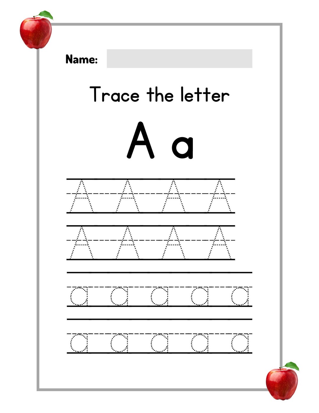 Kid's Letter Tracing Workbook Printable - Alphabet A-Z Writing Practice ...