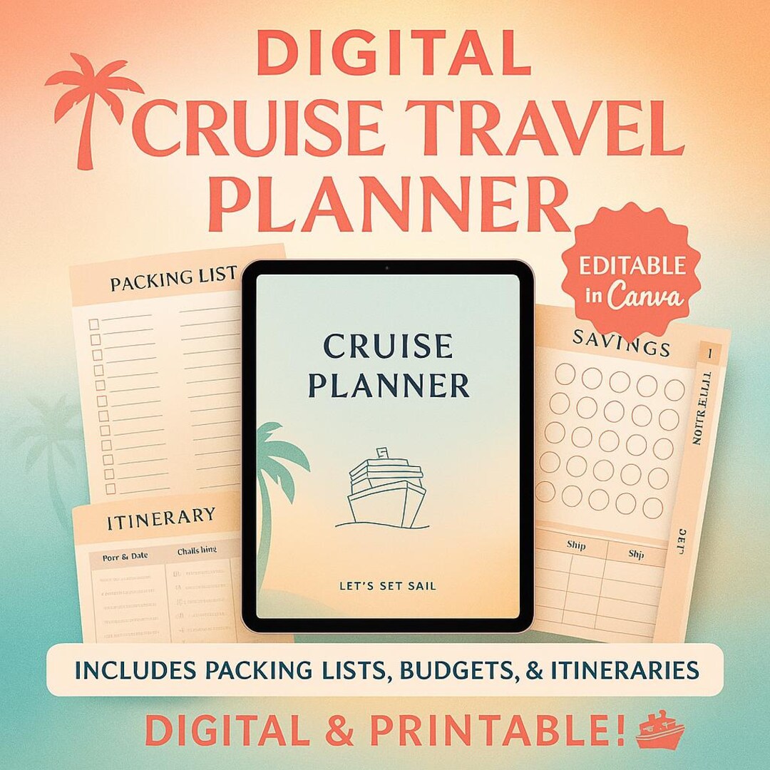 Comprehensive Cruise Vacation Planner, Digital Printable Travel Guide ...
