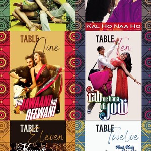 Tables 1-5 Bollywood Themed Wedding/mehndi Table Signs - Etsy