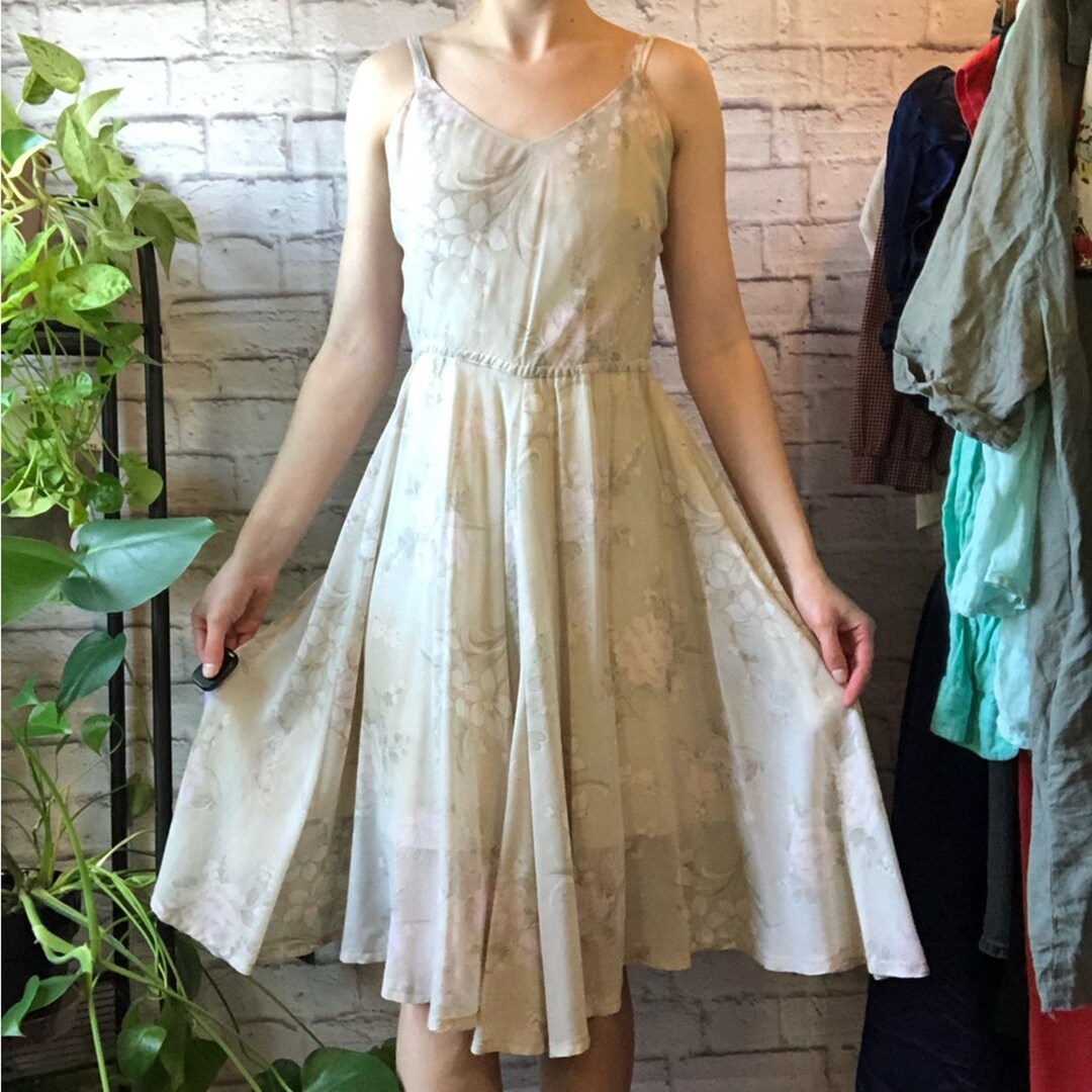 Vintage 70s Sheer Floral Sundress - Etsy
