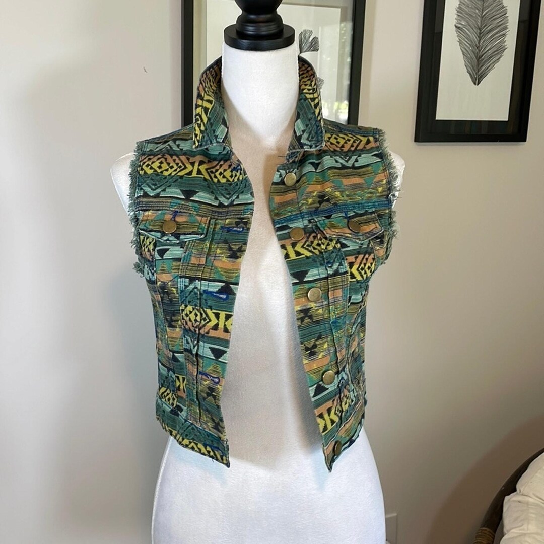 Vintage Daytrip Aztec Retro Vest - Etsy