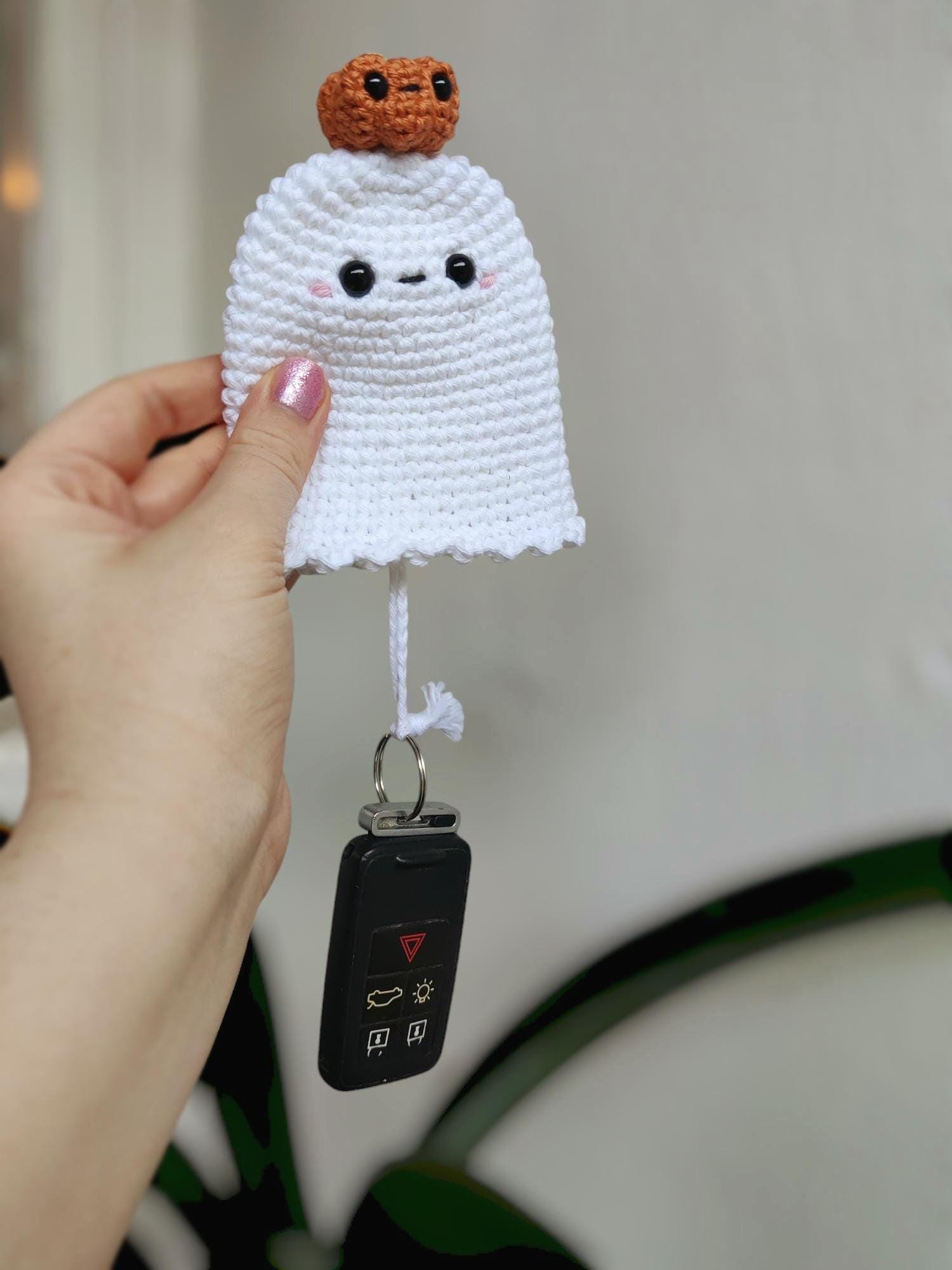 Ghost Key Cover Halloween Decor for Keys, Car Keys Accessory Crochet ...