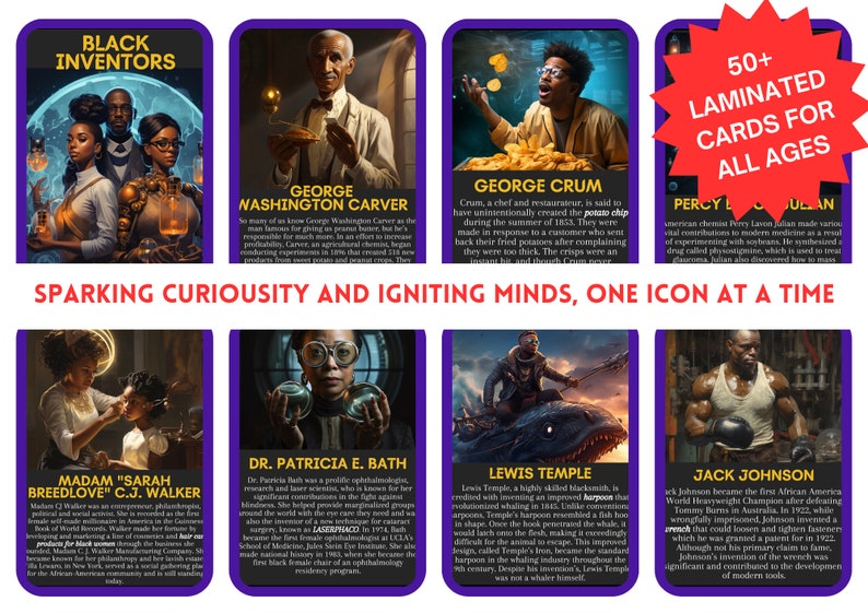 Black Inventor Flashcards - Educational Cards - Learn African American ...