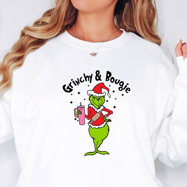 Grinch And Bougie Sweatshirt Etsy