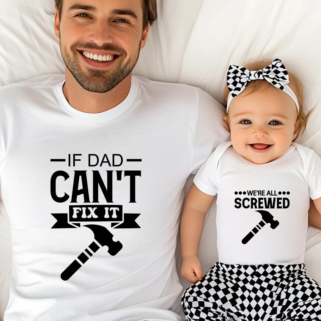 Father's Day Matching Tee Shirts Set for Dad and Child - Funny Family ...