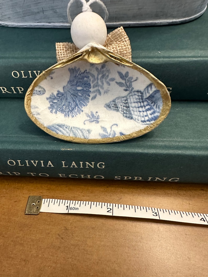 Set of 4 Hand Painted Decoupage Seashell Ornaments Beachy - Etsy