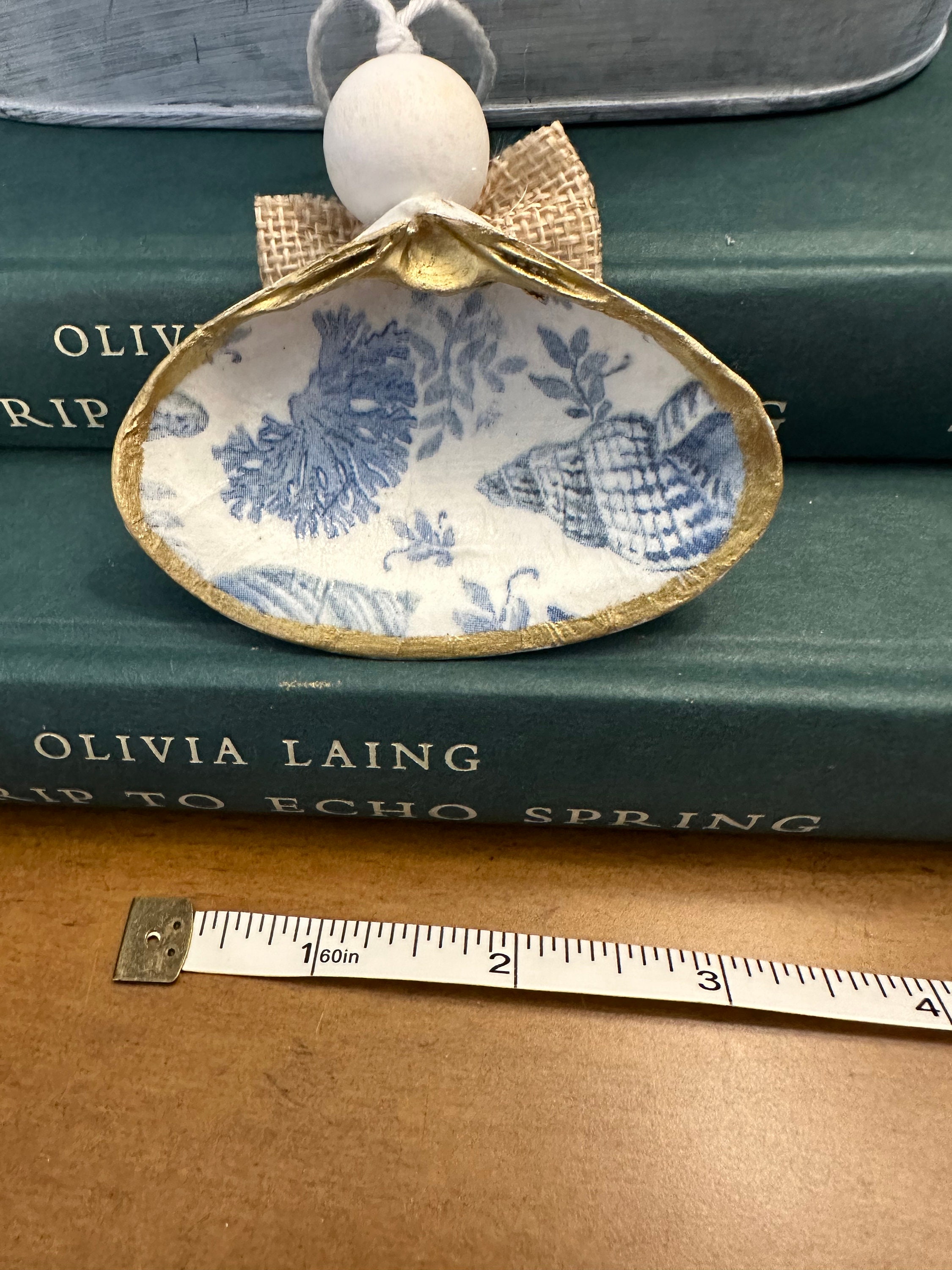 Set of 4 Hand Painted Decoupage Seashell Ornaments Beachy Chic ...