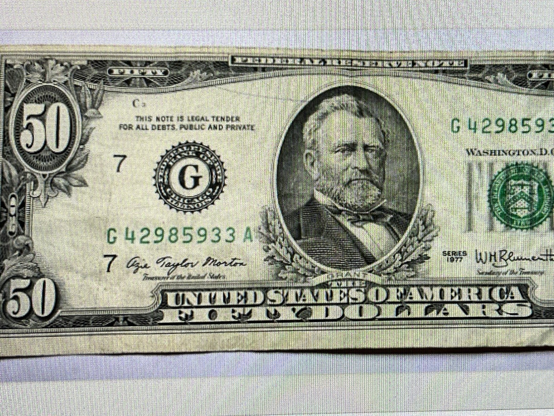 1977 G Fifty Dollar Bill Federal Reserve Note Error Miscut - Etsy