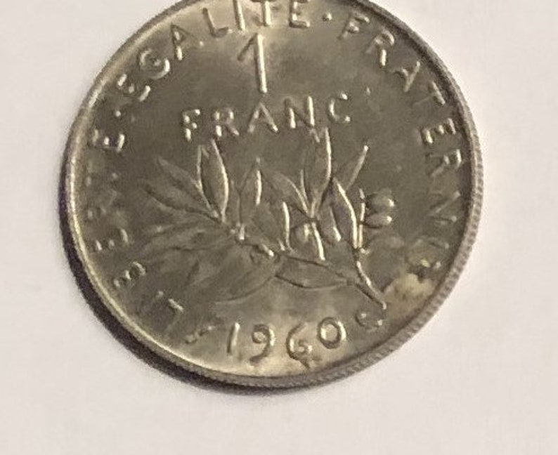 1960 Vintage France 1 Franc Coin - Etsy